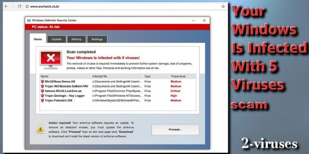 La estafa Your Windows Is Infected With 5 Viruses! – ¿Como eliminarlo ...