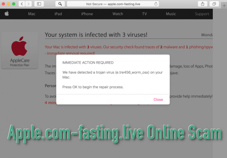 La Estafa Online Apple.com-fasting.live - Malwarerid