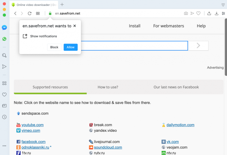 El Adware Savefrom.net - Malwarerid