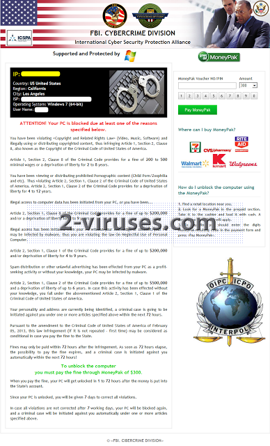 FBI Cybercrime Division virus - Malwarerid