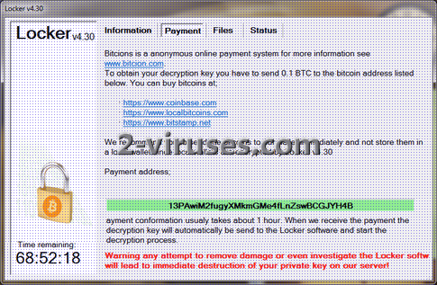 Locker ransomware - Malwarerid
