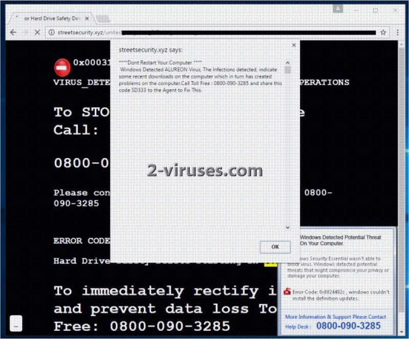 El Pop-up Windows Detected Alureon - Malwarerid